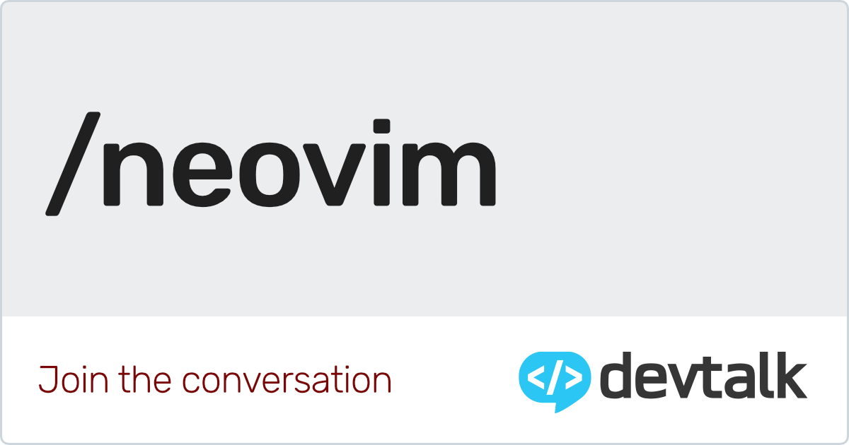 Neovim Code Editor Portal | Devtalk