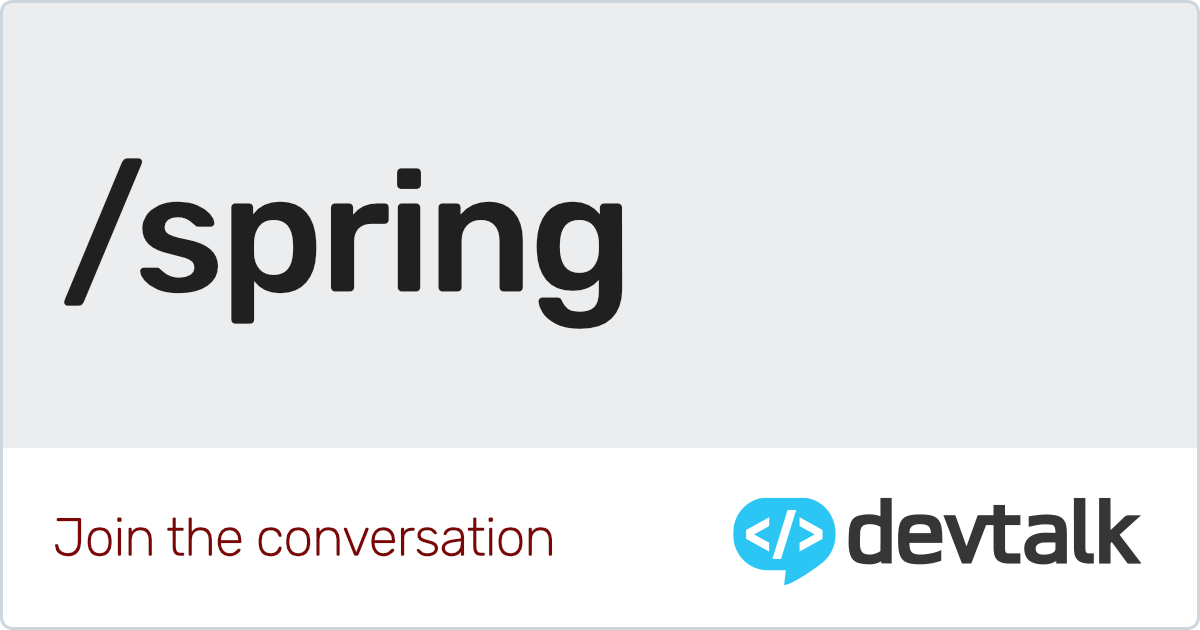 Spring Java Framework Portal | Devtalk